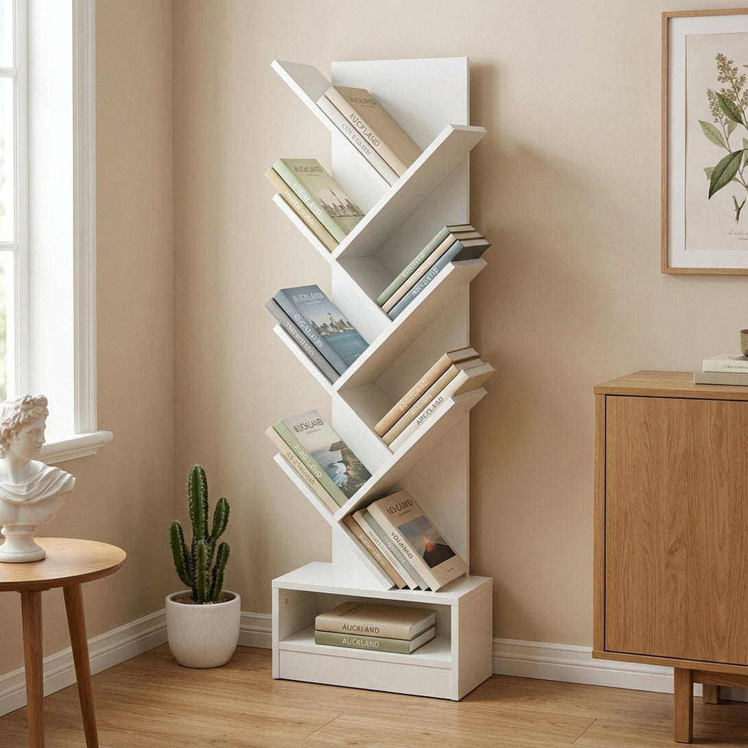 Briza 7 Tier Tree Bookshelf - White