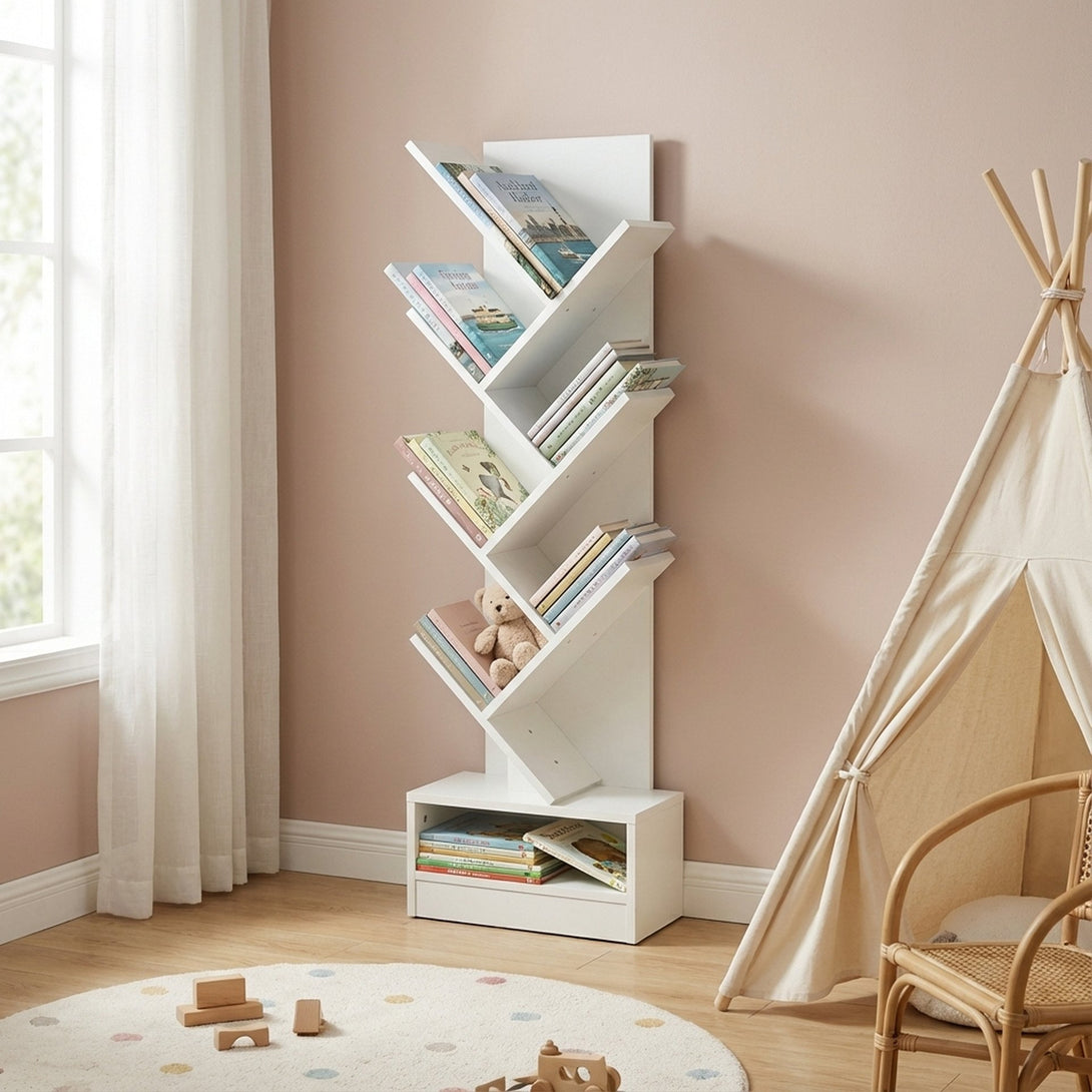 Briza 7 Tier Tree Bookshelf - White
