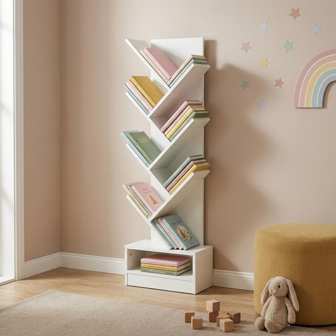 Briza 7 Tier Tree Bookshelf - White