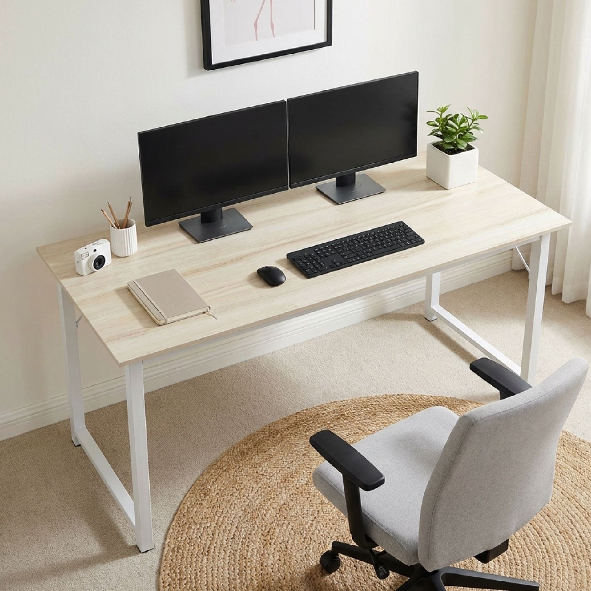 Taylen 140cm Computer Desk Study Table - Maple