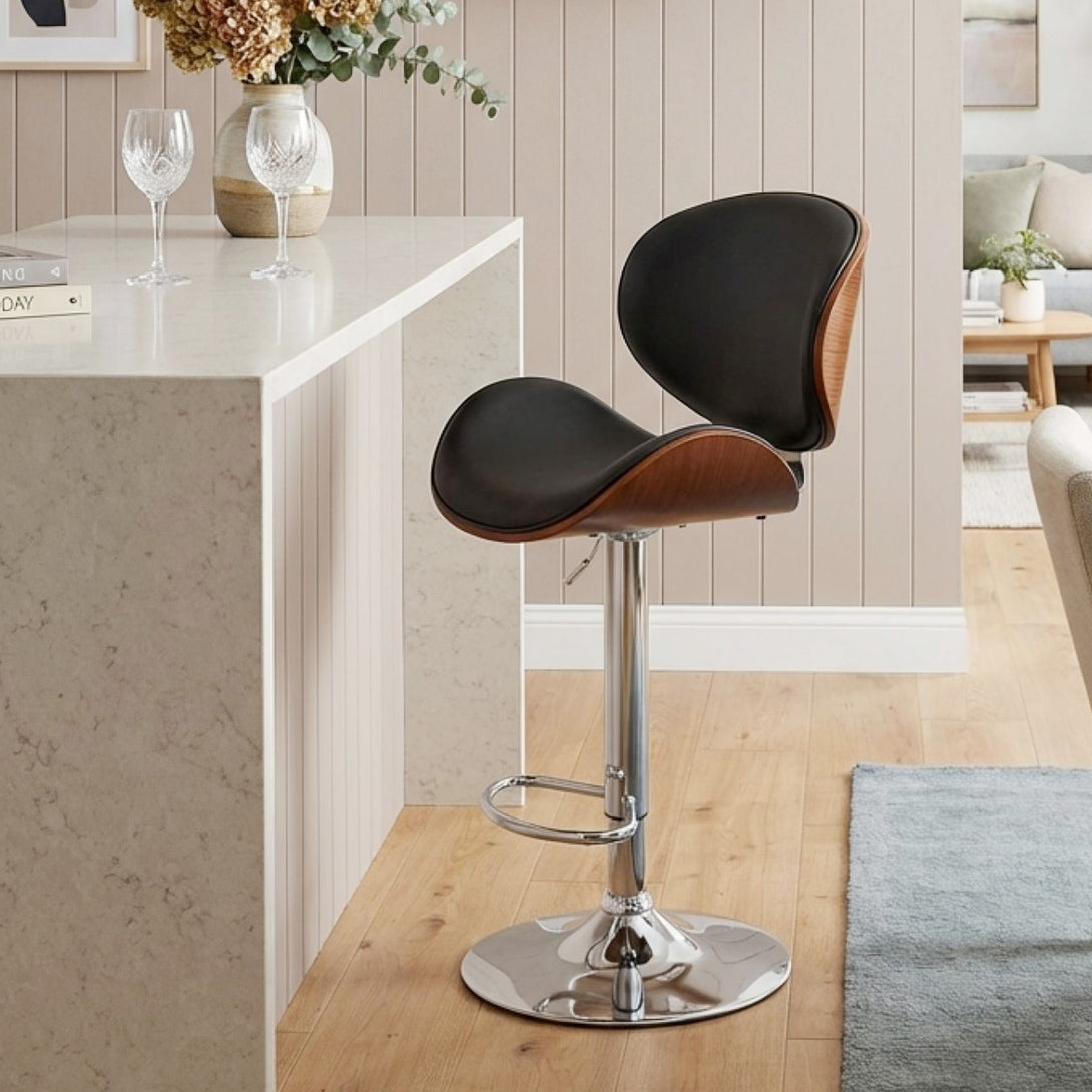 Foti Swivel Bar Stool - Black