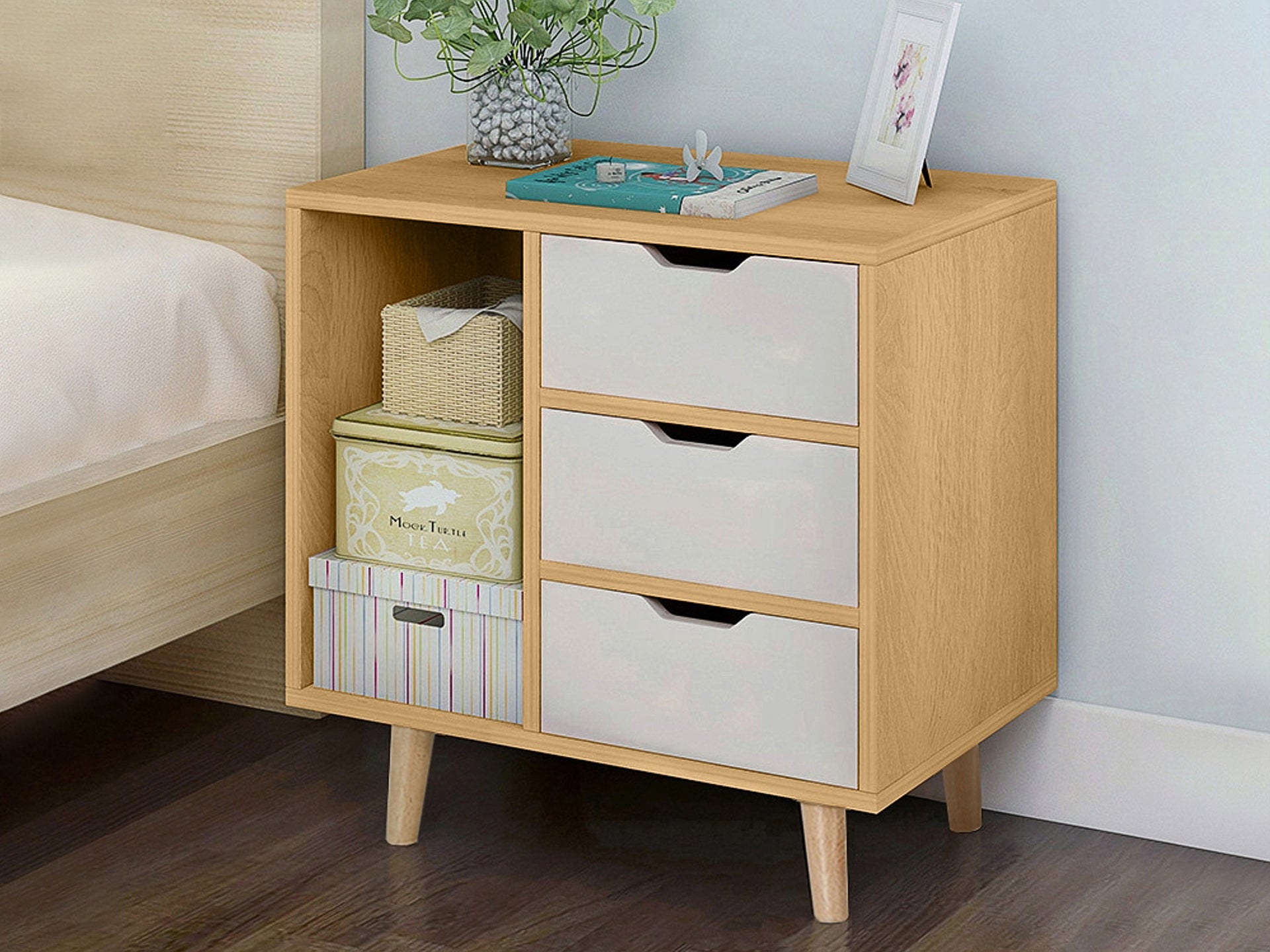 Luca Bedside Table - Maple