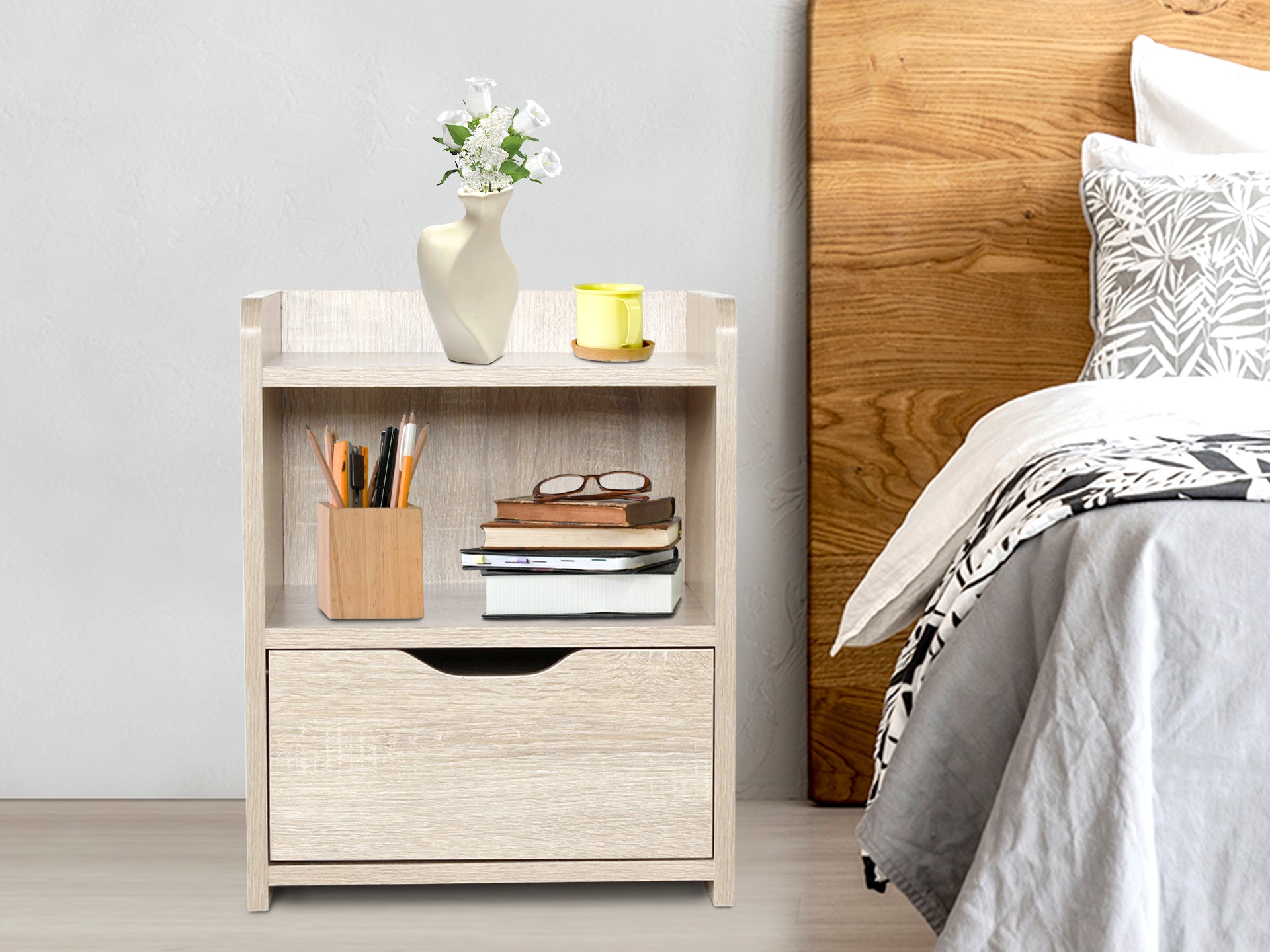 Knox Bedside Table - Maple