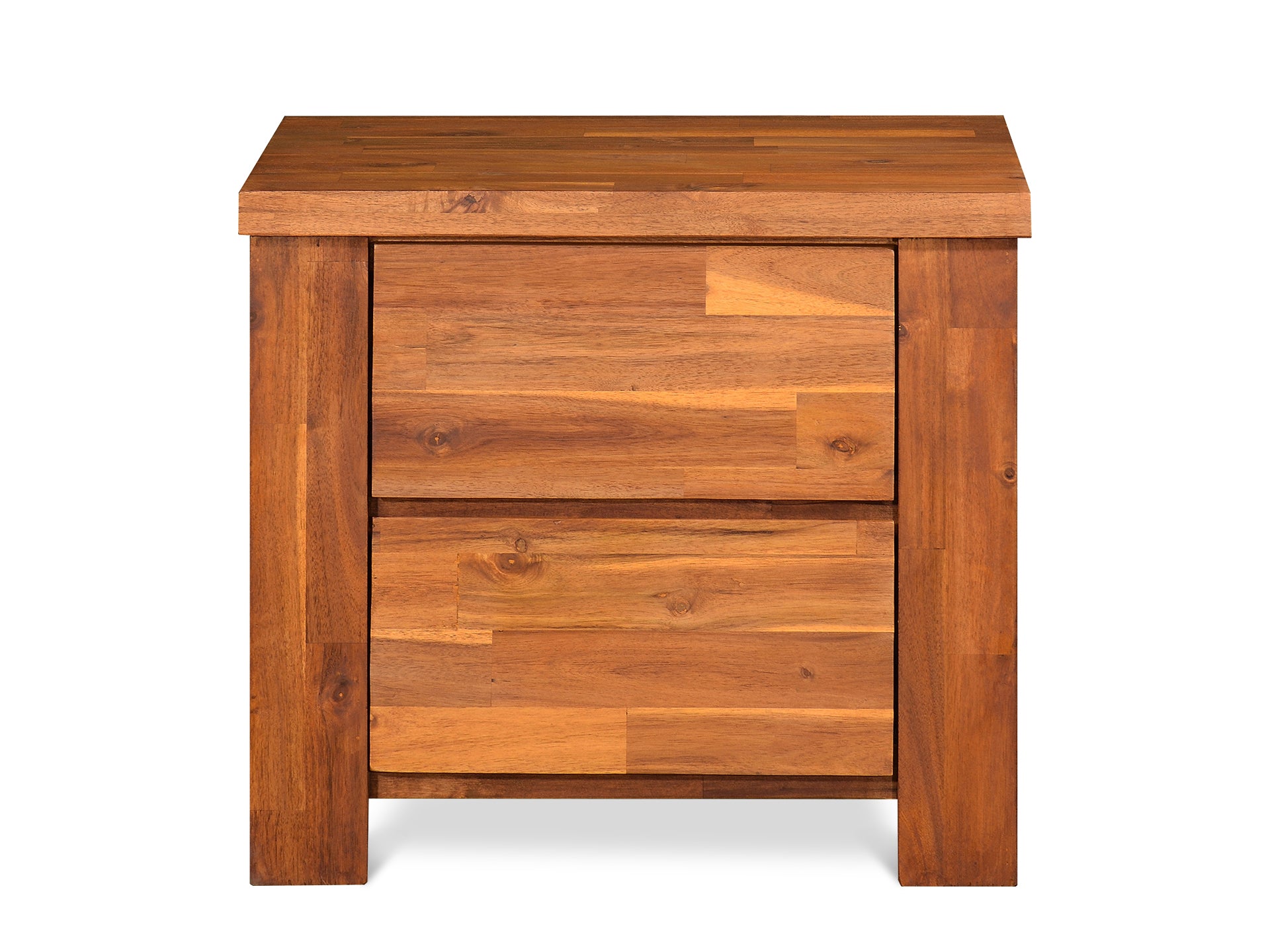 Harmon Solid Acacia Wood Bedside Table - Rustic Java