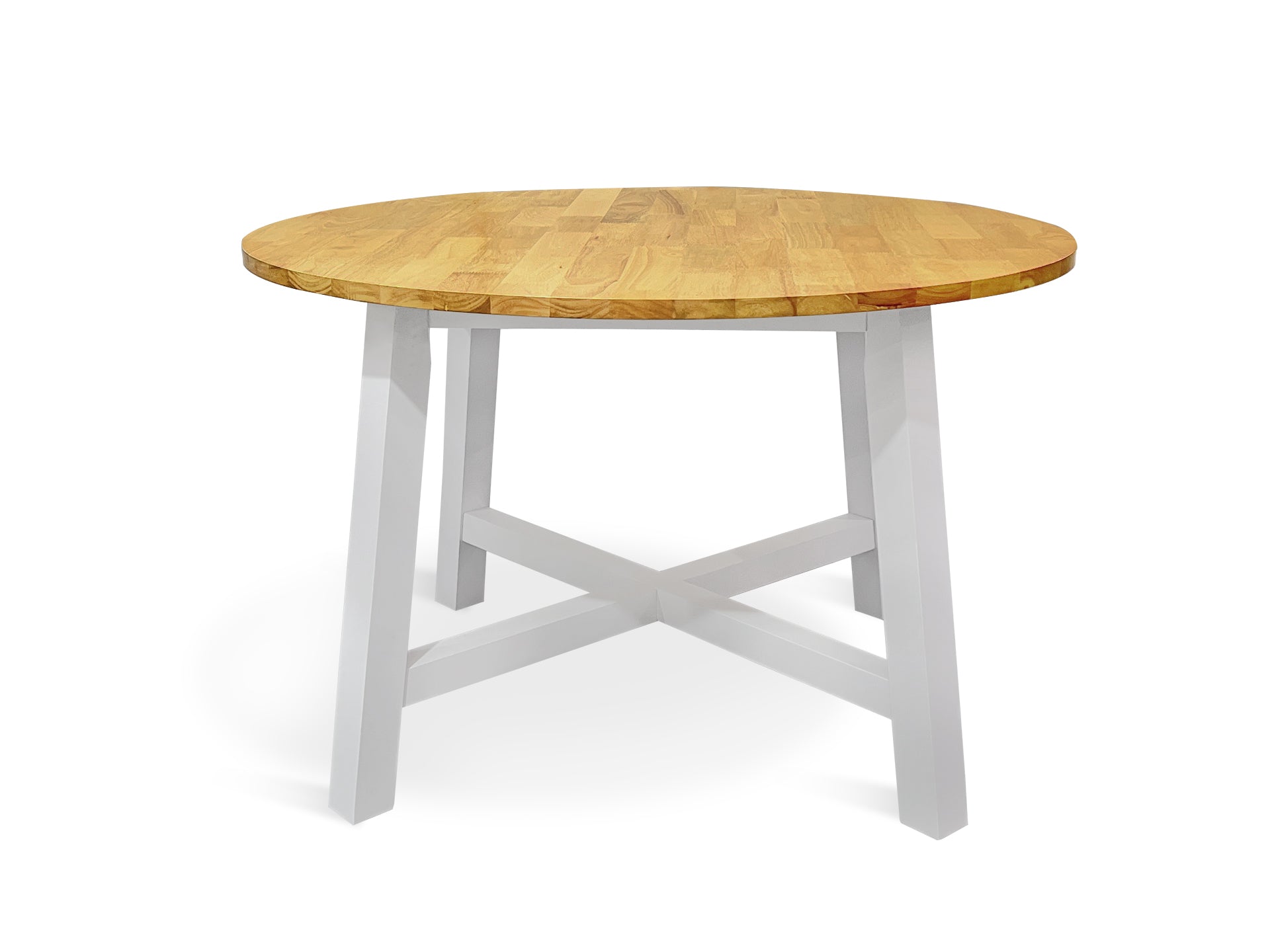 Bali Round Dining Table - Oak+White