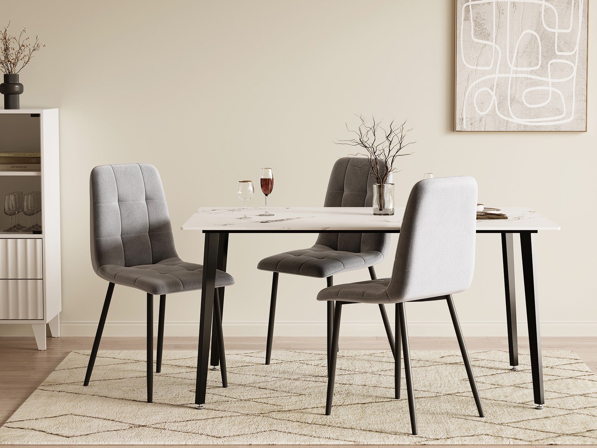 Glenn Rectangular Ceramic Dining Table - 150x90cm