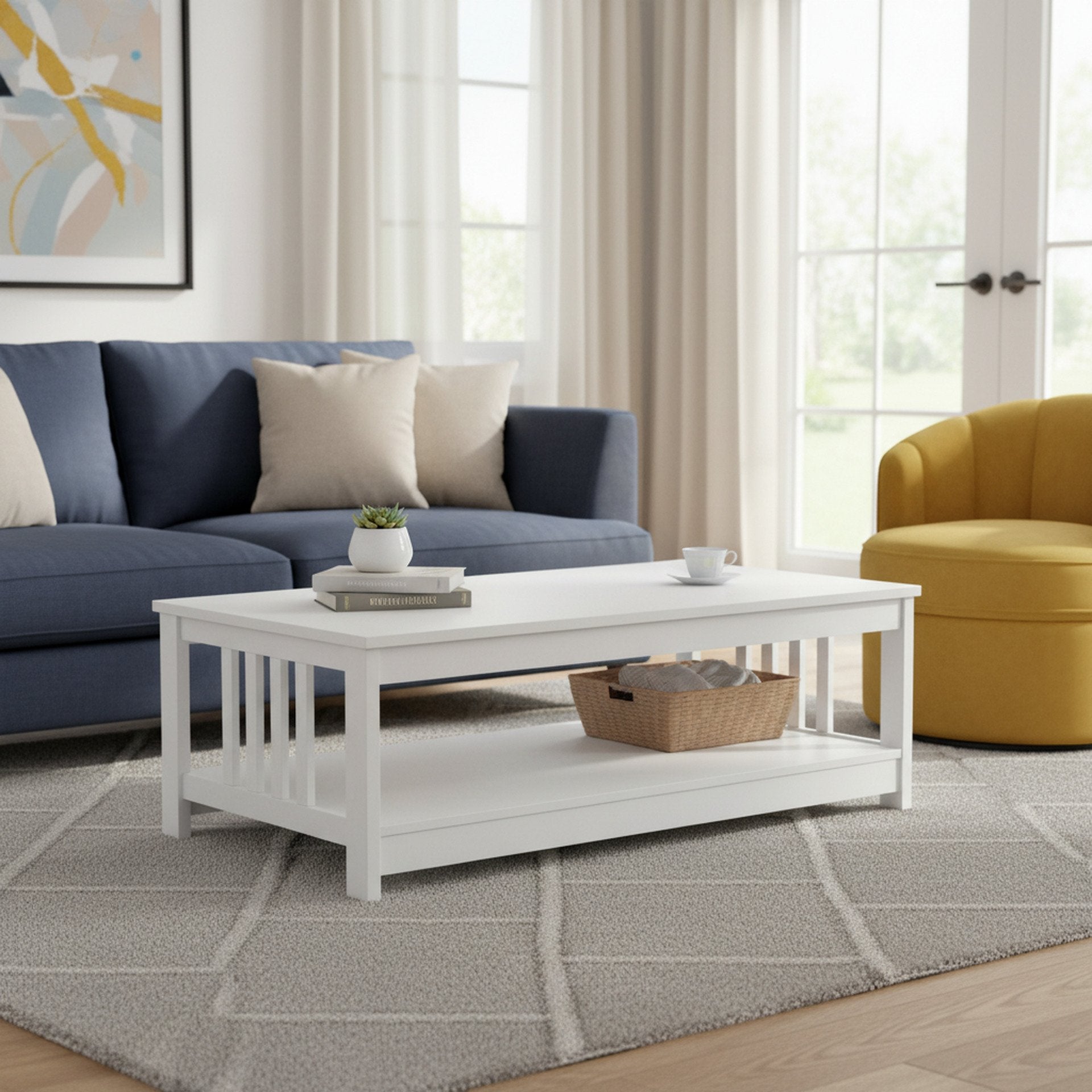 WULAR Rectangle Coffee Table - White
