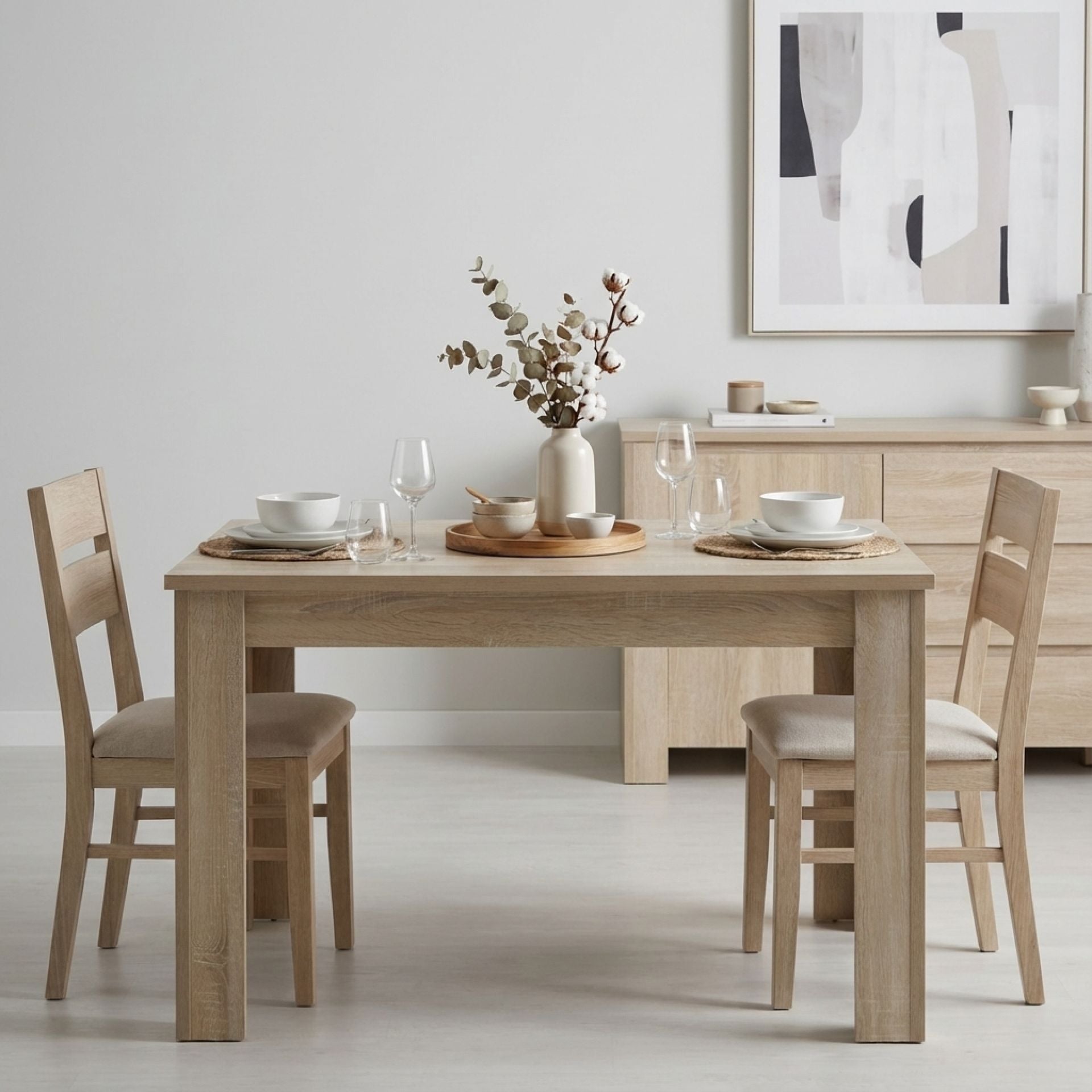 AZAR Dining Table Rectangle 120x80cm - Oak