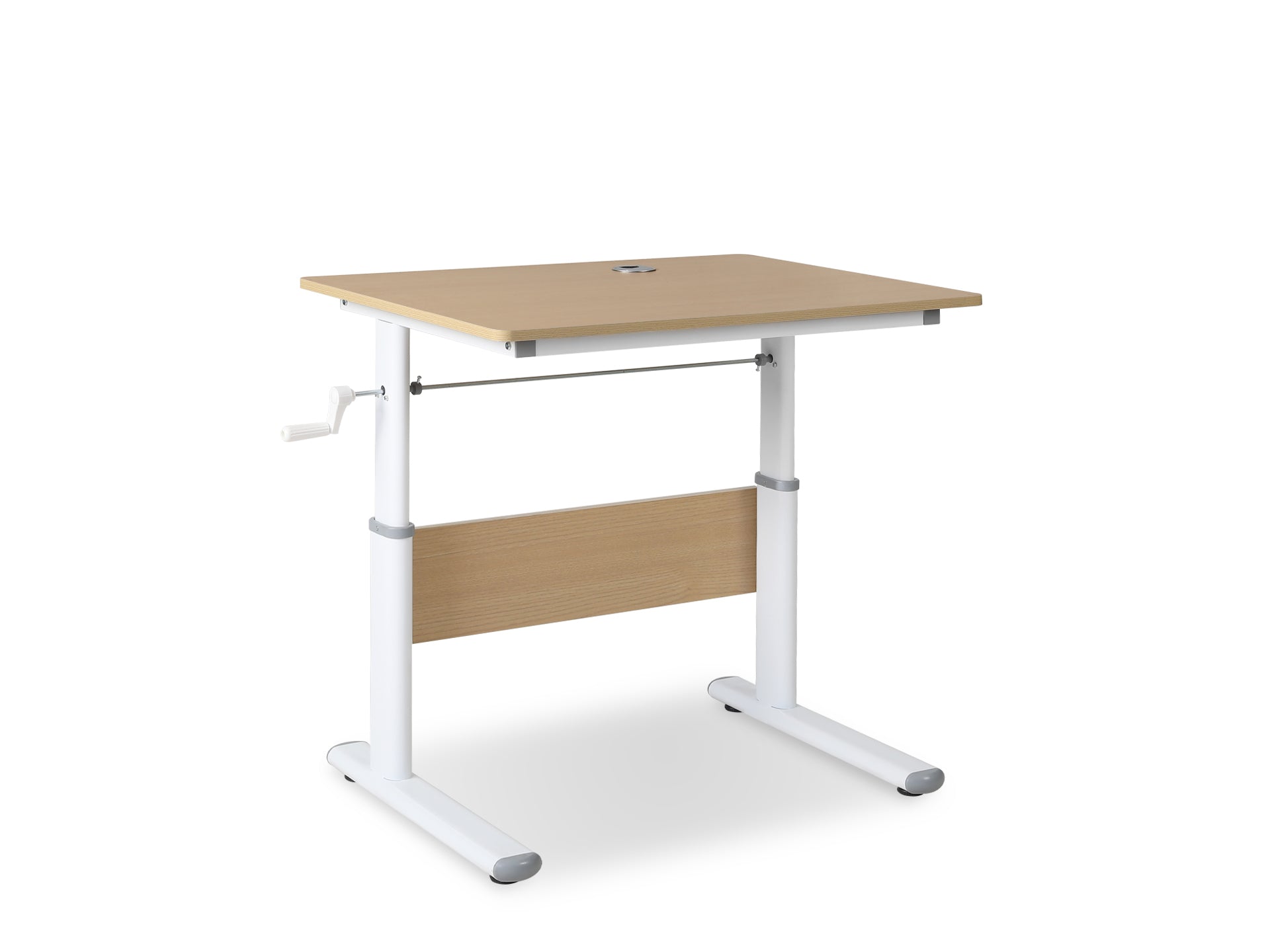 Lucas 80cm Manual Standing Desk - Maple + White