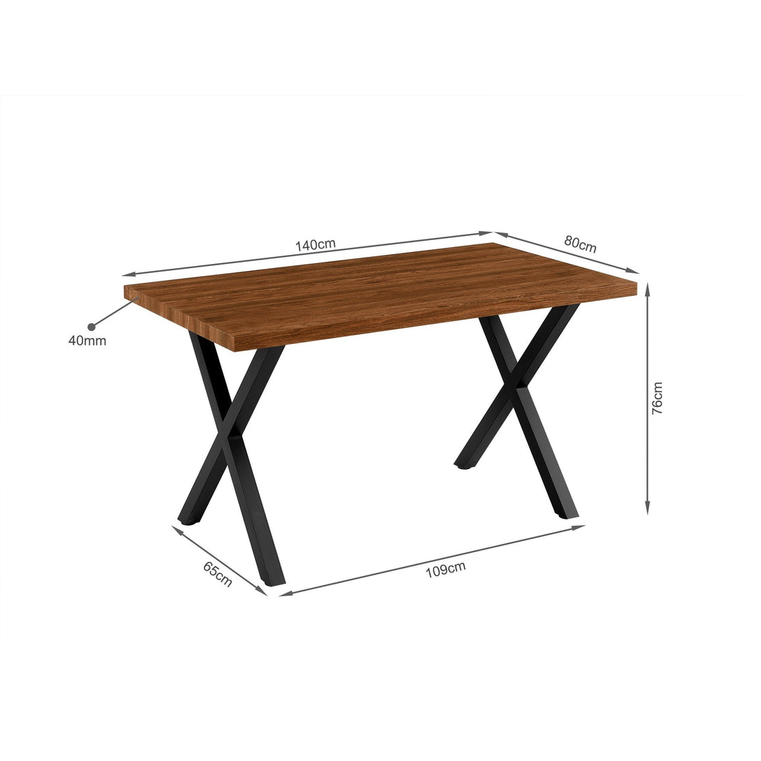 Elysia Rectangle Dining Table 140 x 80cm - Walnut