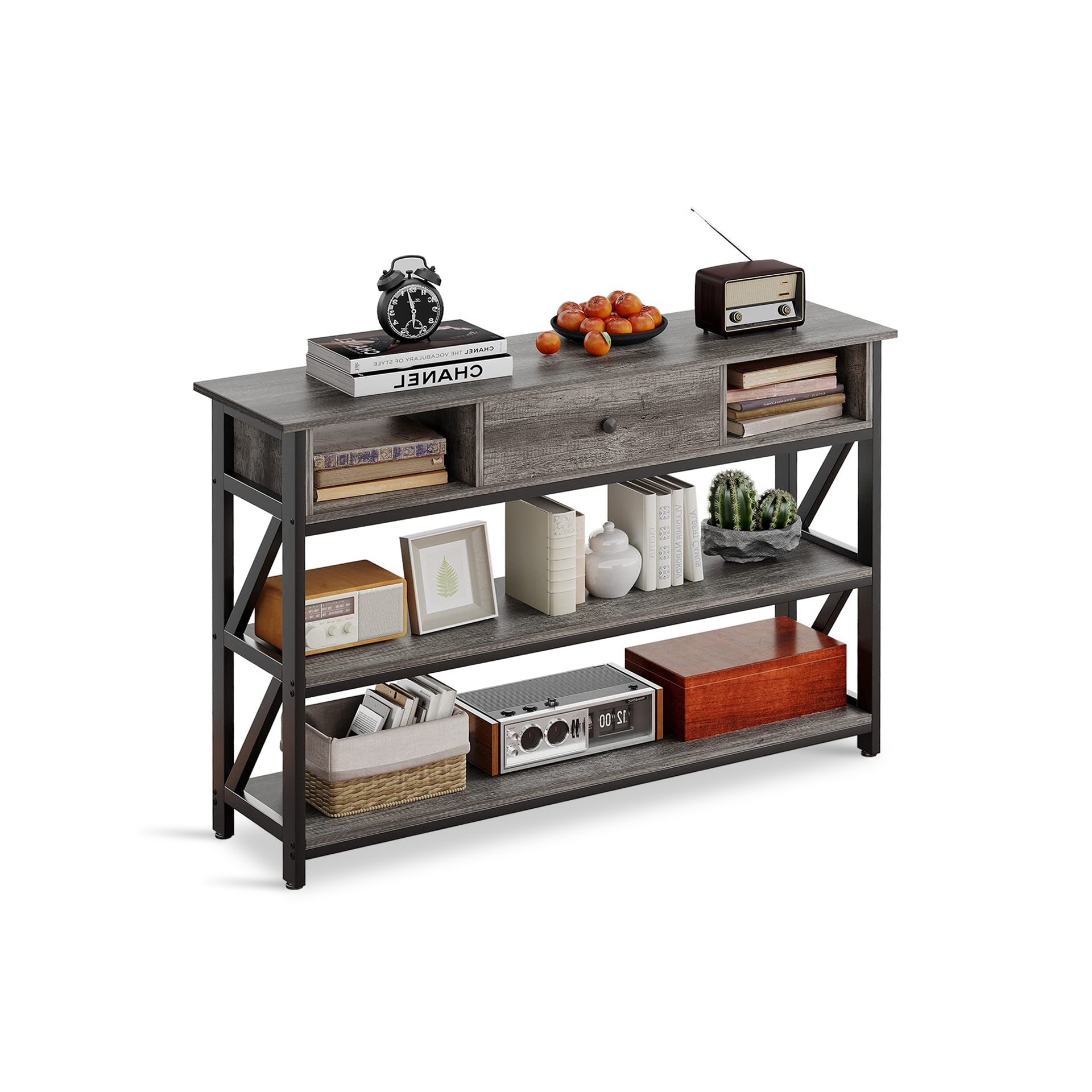 Atlas 1.2m Console Table with Drawer - Gray Oak