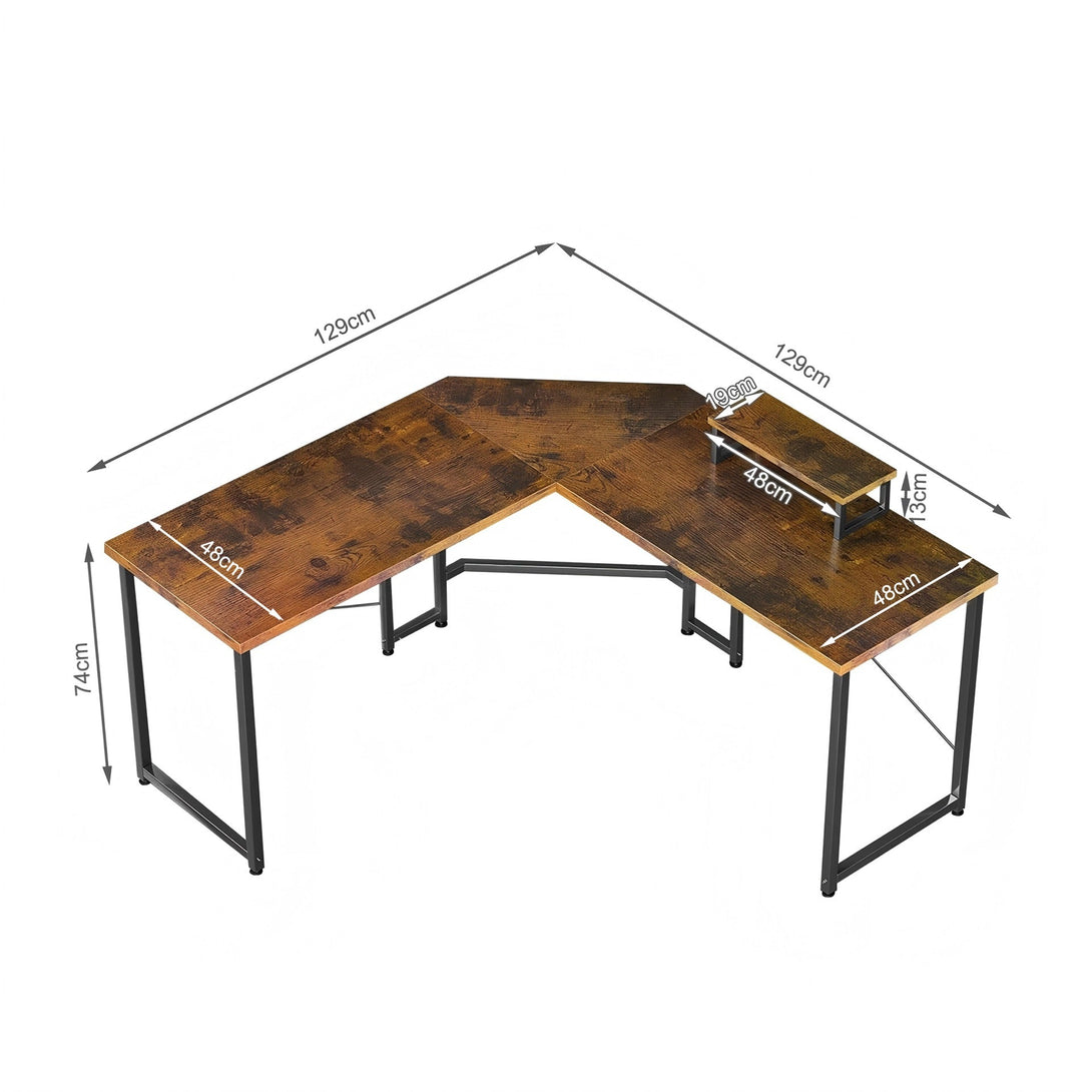 Marcus Gaming Corner Desk - Rustic Brown