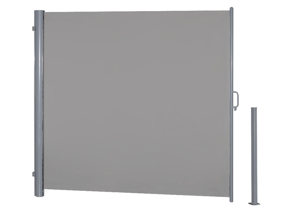 1.8m x 3m Retractable Side Screen - GREY
